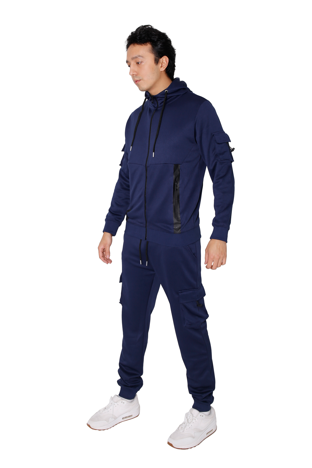 Men's Full Zip Cargo Tracksuit - 100% Polyester interlock - UrbanFit Ltd